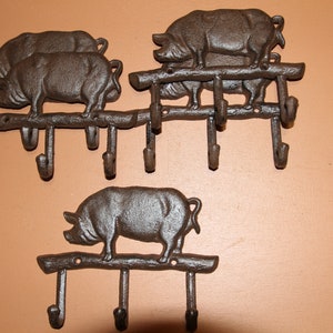 Hog Wall Hooks, Triple Hooks, Ranch Decor, Free Ship, H-120 - Etsy