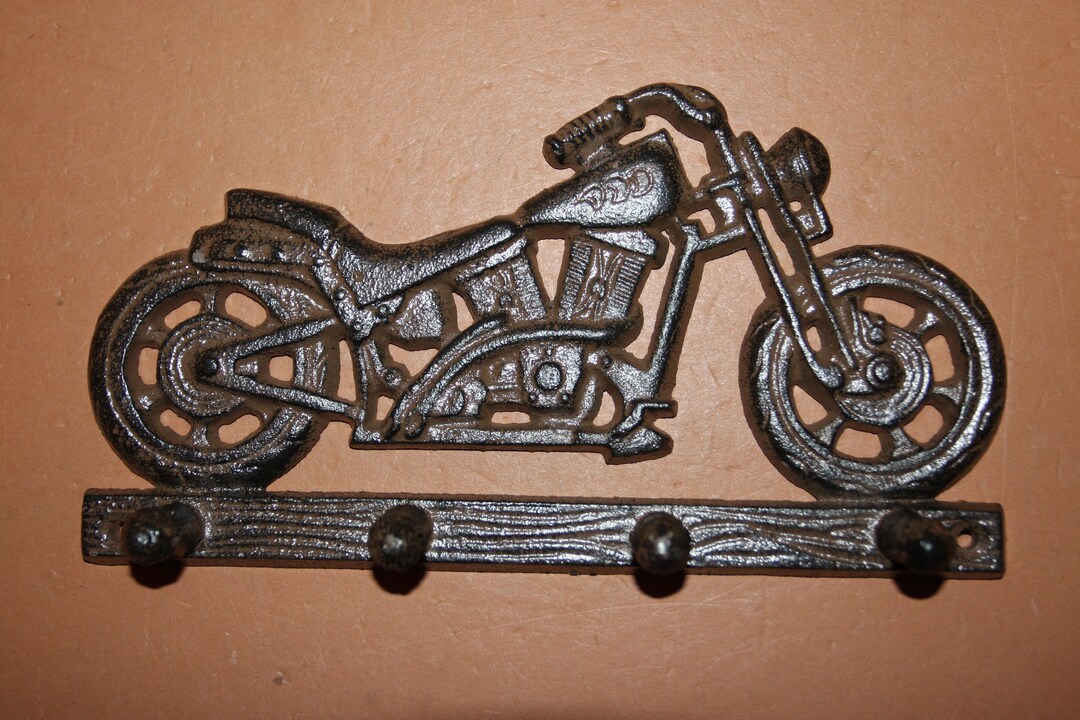 Vintage Style Motorcycle Wall Hanger , Fathers Day Gift, Cast Iron ...