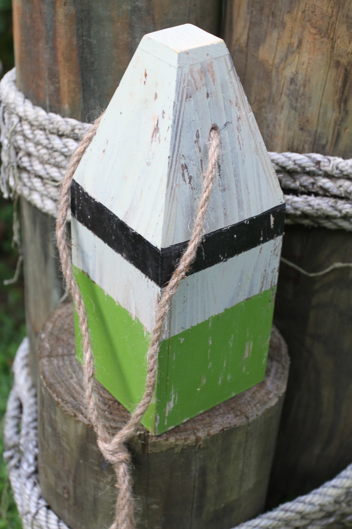 Vintage Style Painted Wooden Buoy Coastal Decor Free Ship | Etsy