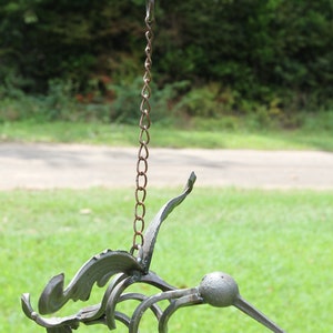 Spring Time Decor Raw Cast Iron Rustic Hummingbird Mobile, Gift for Mom ...