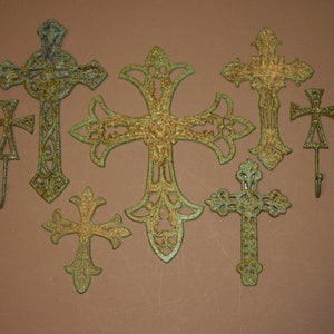 9 Pc Catarina Cross 5 Collection & 4 Cross Hooks Christian Wall Crosses ...