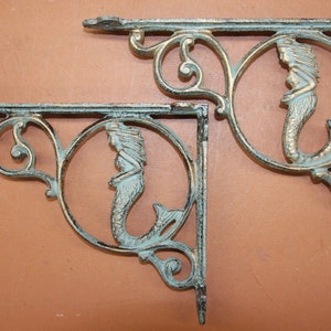 Bronze-look Mermaid Shelf Brackets Corbels Cast Iron, 9 Inch, Free Ship ...