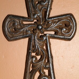 3pc Decorative Cross Wall Display- Wall Mounted Cast Iron Decor- Rustic ...