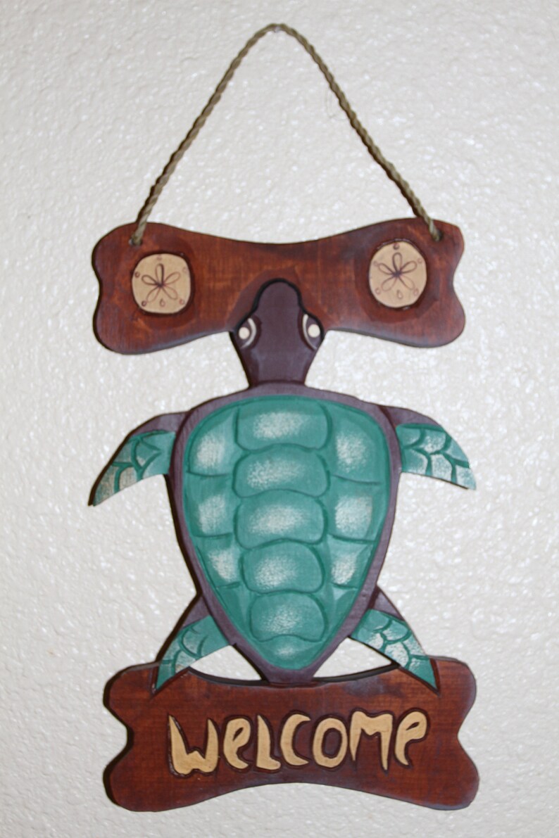Wood Turtle Welcome Sign Gate Sign Free Ship | Etsy