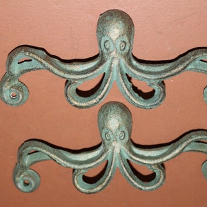 Octopus Drawer Pulls, Beach Bathroom Decor, Free Ship Hw-53 - Etsy