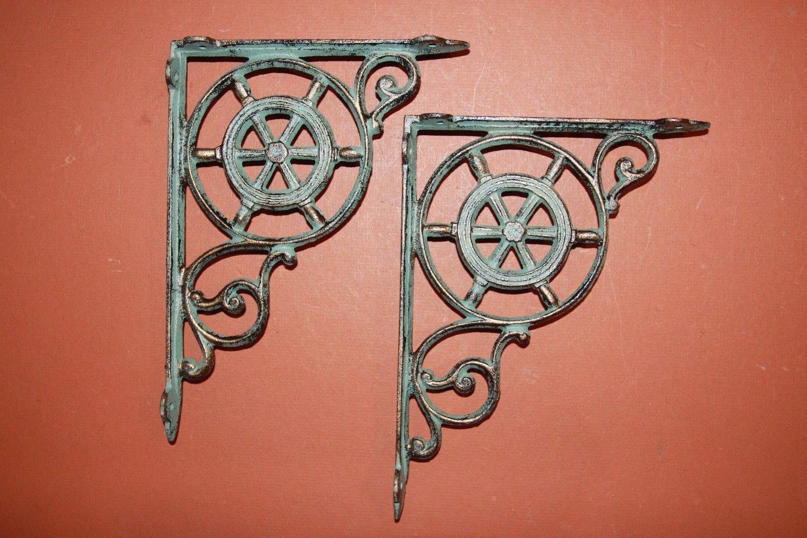 4pc Ship Wheel Shelf Brackets Nautical Decor Free Ship B-31 - Etsy