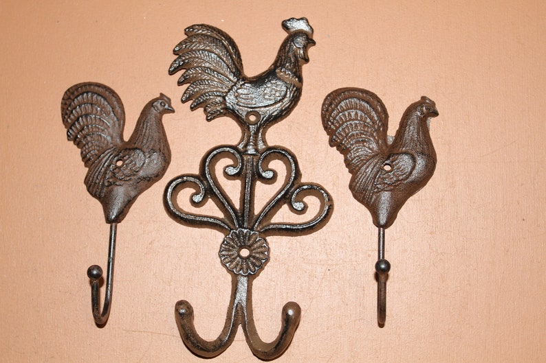 Country Rooster Wall Hook Kitchen Collection Double Hook - Etsy