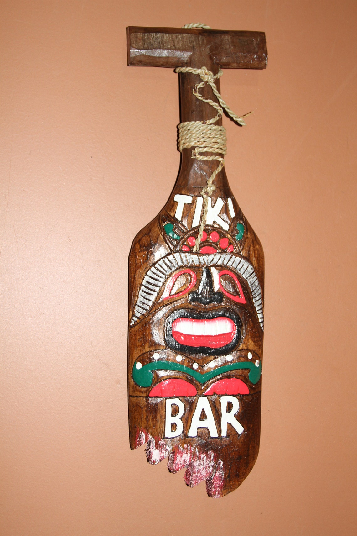 Tiki Paddle Wood Free Ship | Etsy