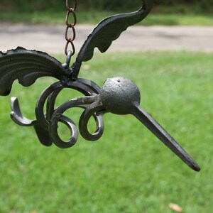 Spring Time Decor Raw Cast Iron Rustic Hummingbird Mobile, Gift for Mom ...