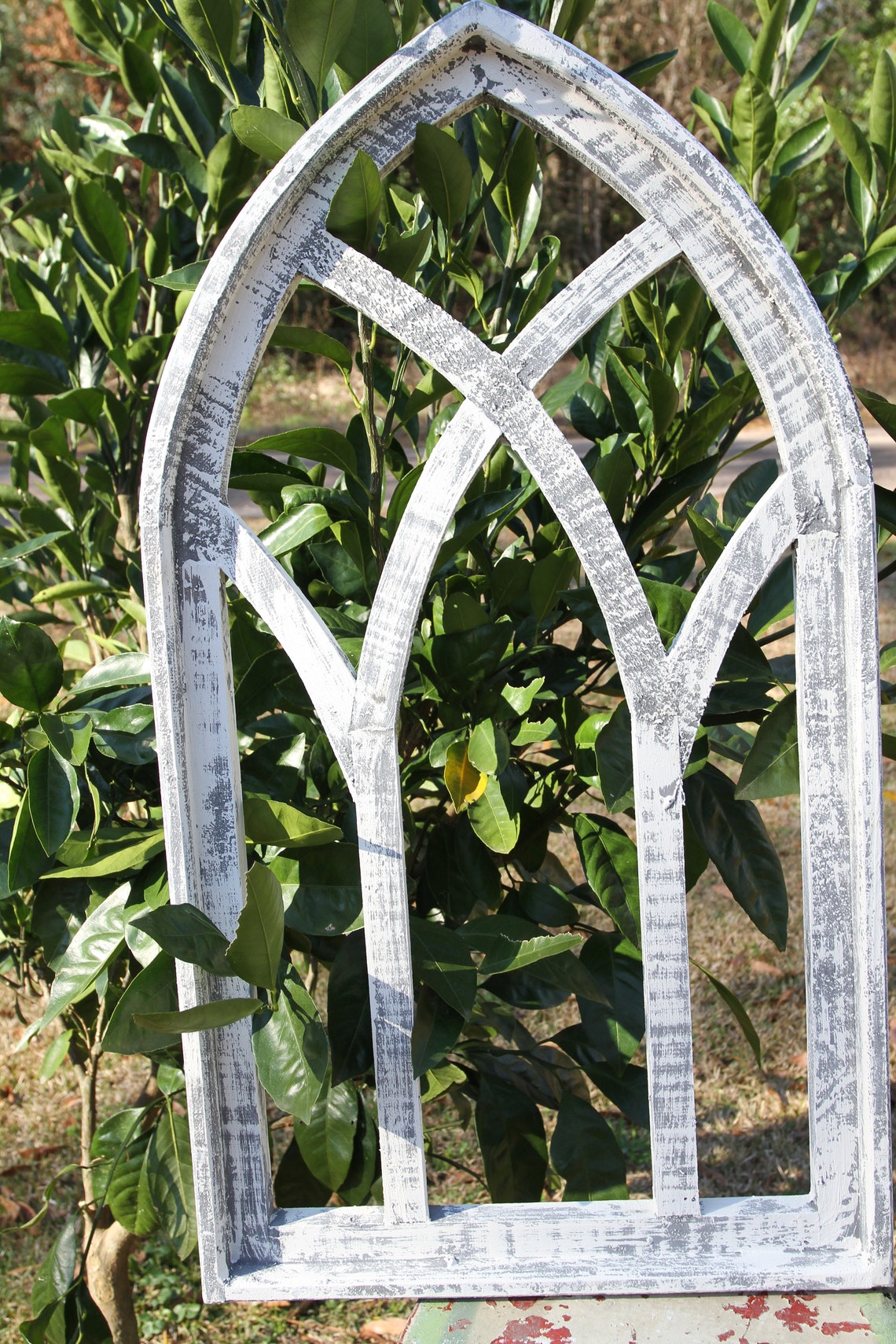 Weathered White Finished Large Wood Window Frame Wood Home - Etsy