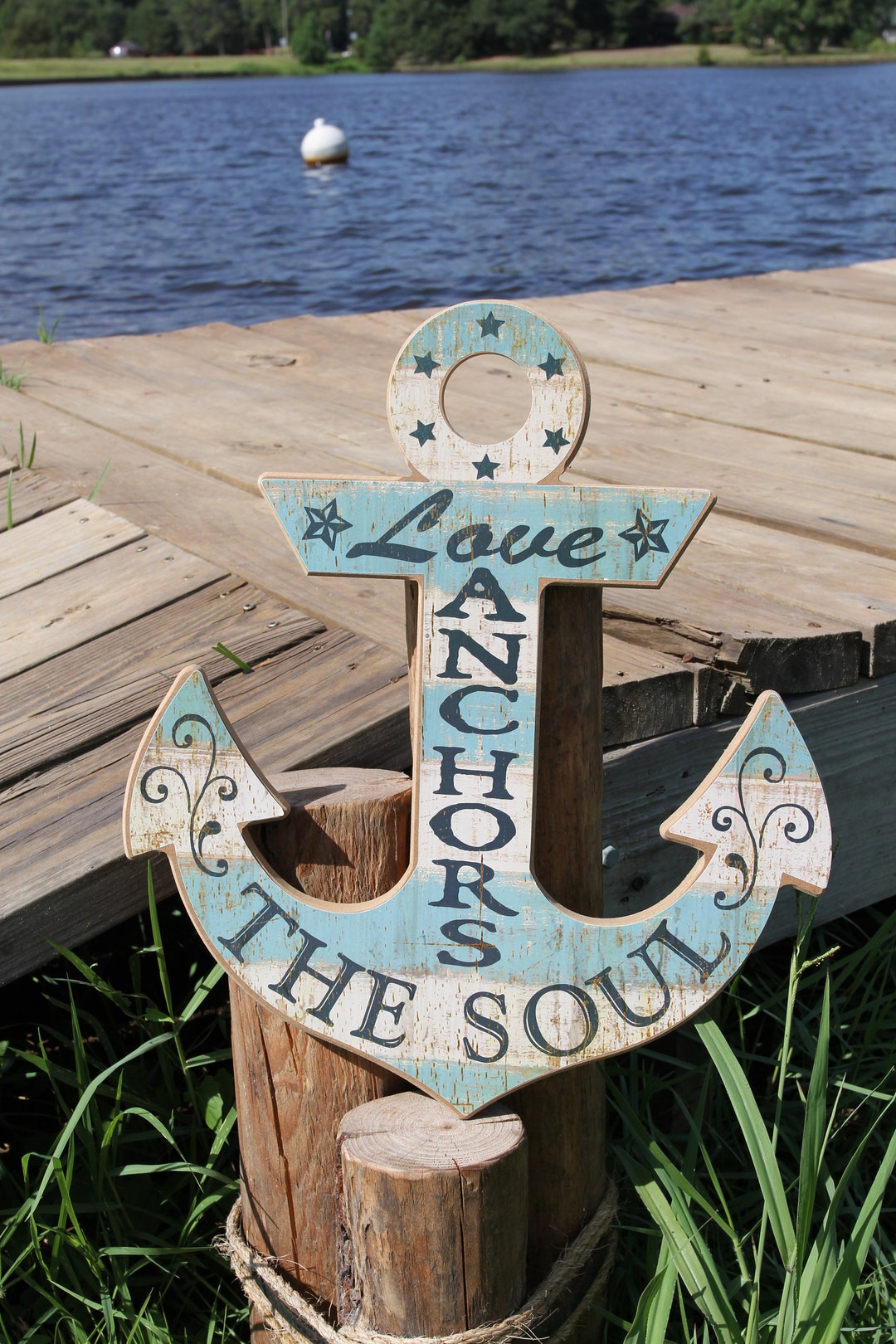 Decorative Anchor Love Anchors the Soul Wood Wall Decor Sea Anchor ...