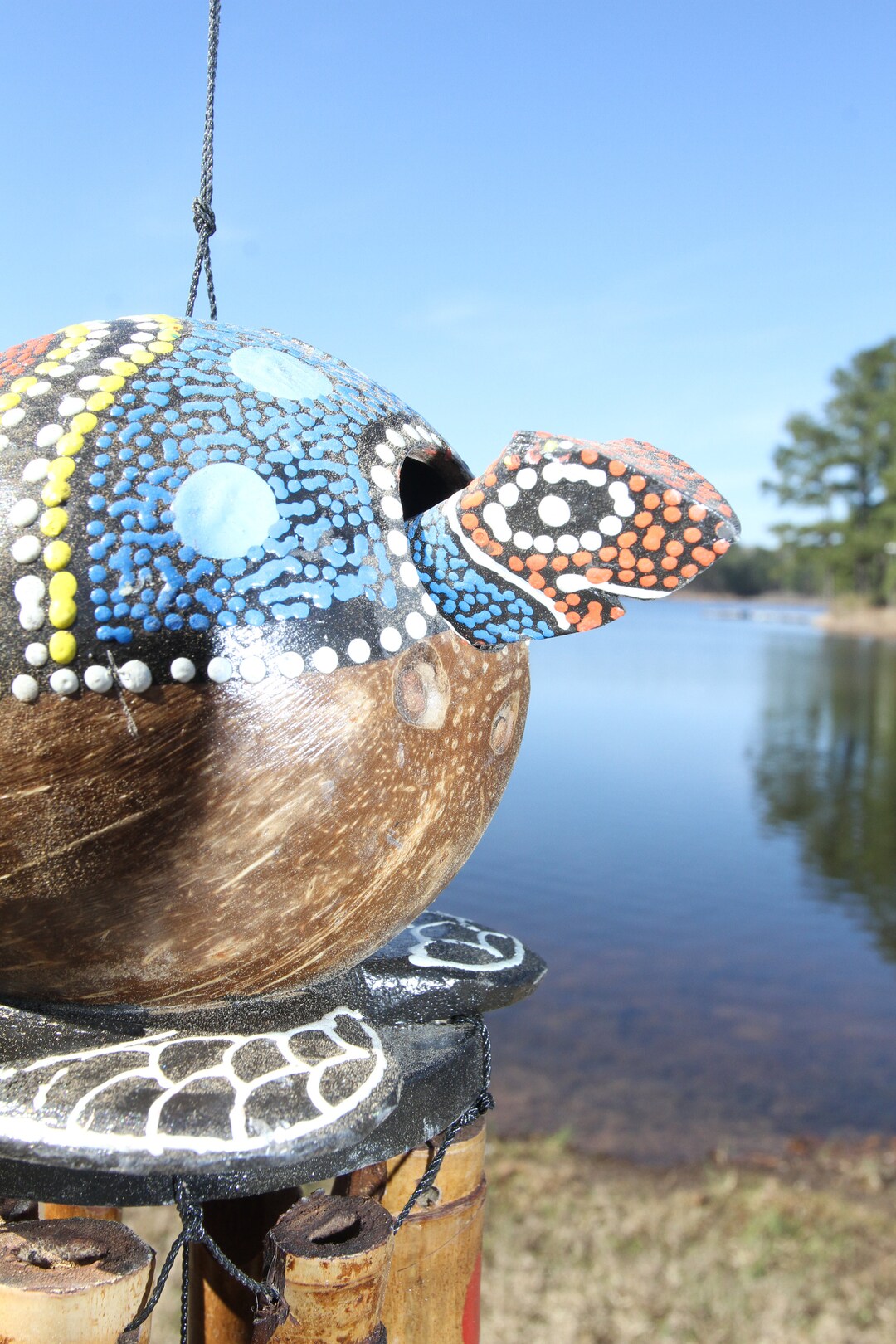 Colorful Bobbing Head Turtle Wind Chime, Beach Decor, Free Shipping G ...