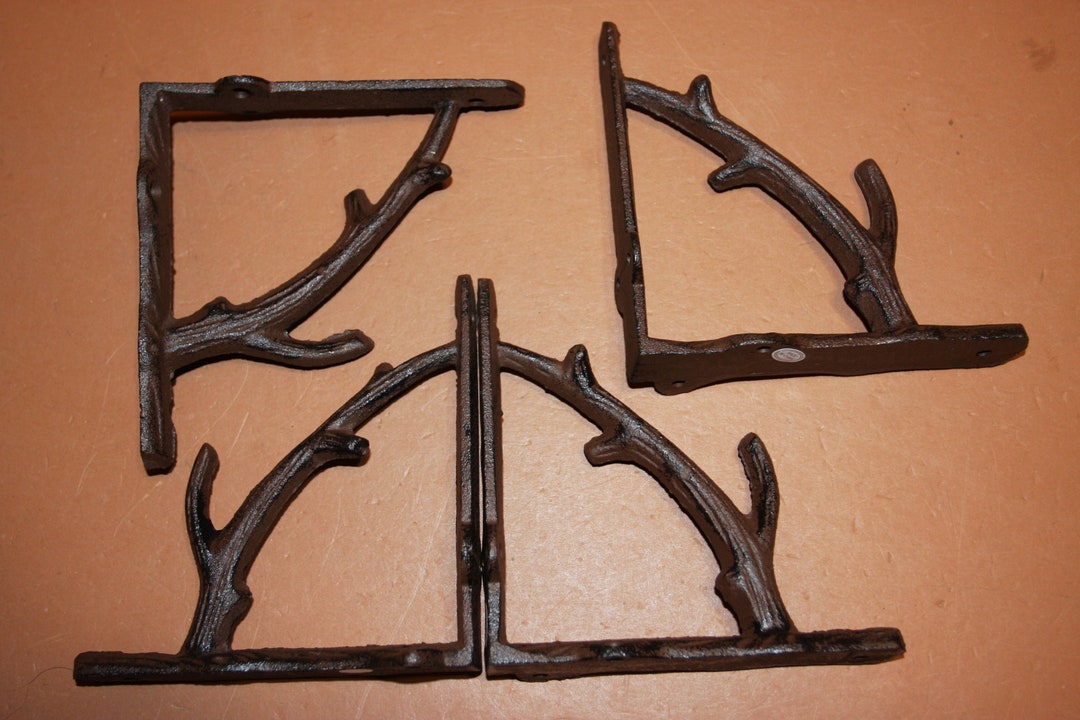 TREE BRACKETS, (4) Earthy Corbels, Shelf Braces, Country Decor, Woods ...