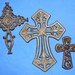 3pc Decorative Cross Wall Display Wall Mounted Cast Iron Decor Rustic ...