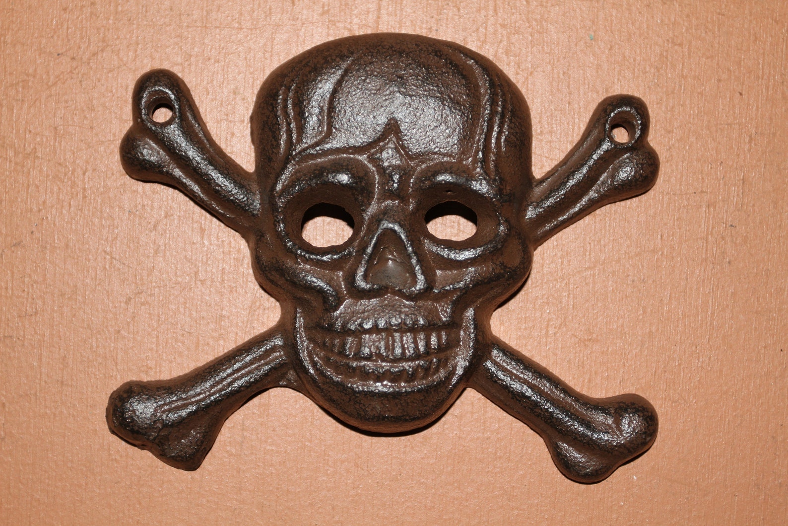 Skull Plaque Wall Decor Man Cave Decor Cast Iron Free Ship | Etsy