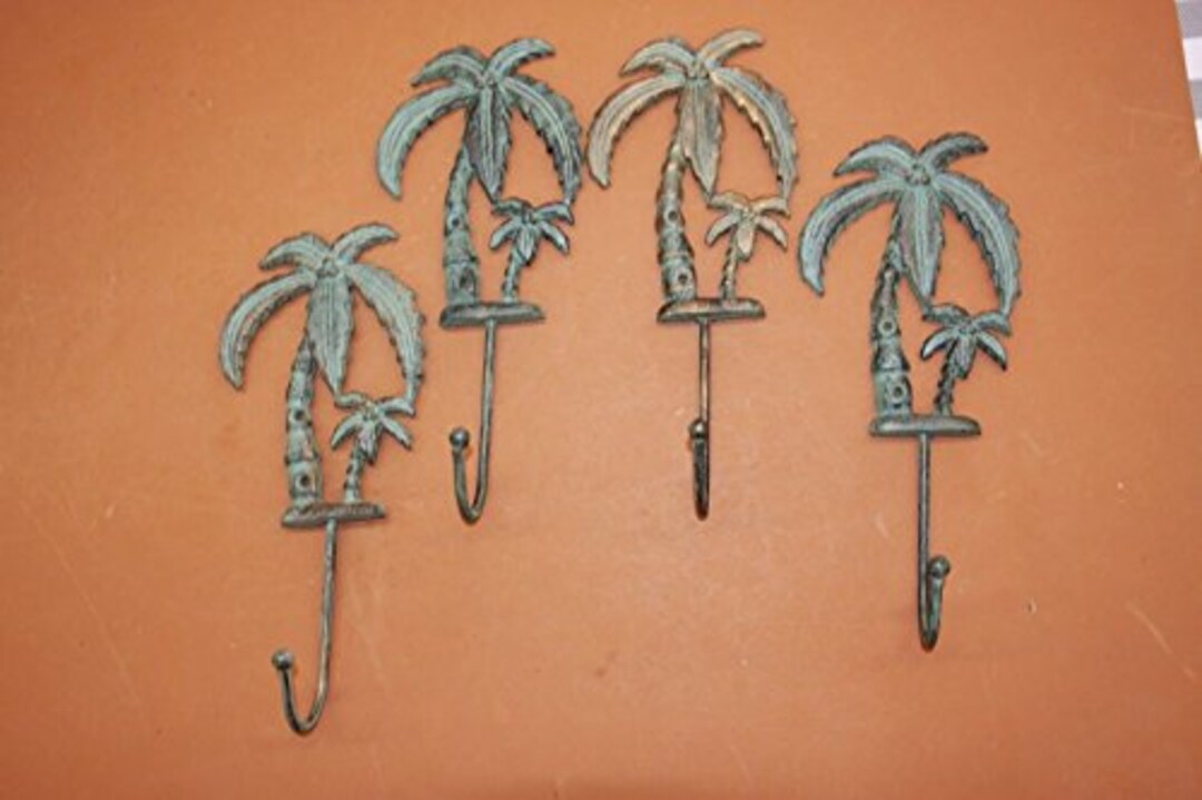 Bronze Look Palm Tree Hooks, Tropical Home Decor, Wall Hooks Free Ship ...