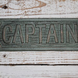 Captain Plaque, Captains Quarters Door Plaque, Cast Iron, Free Ship Bl ...