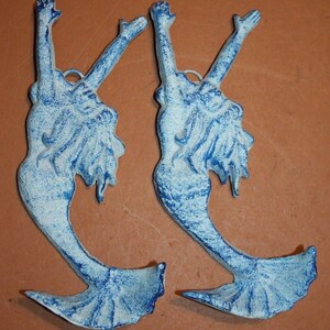 Swimming Mermaids, Coastal Aqua Color Mermaid Wall Decor, Free Ship, N ...