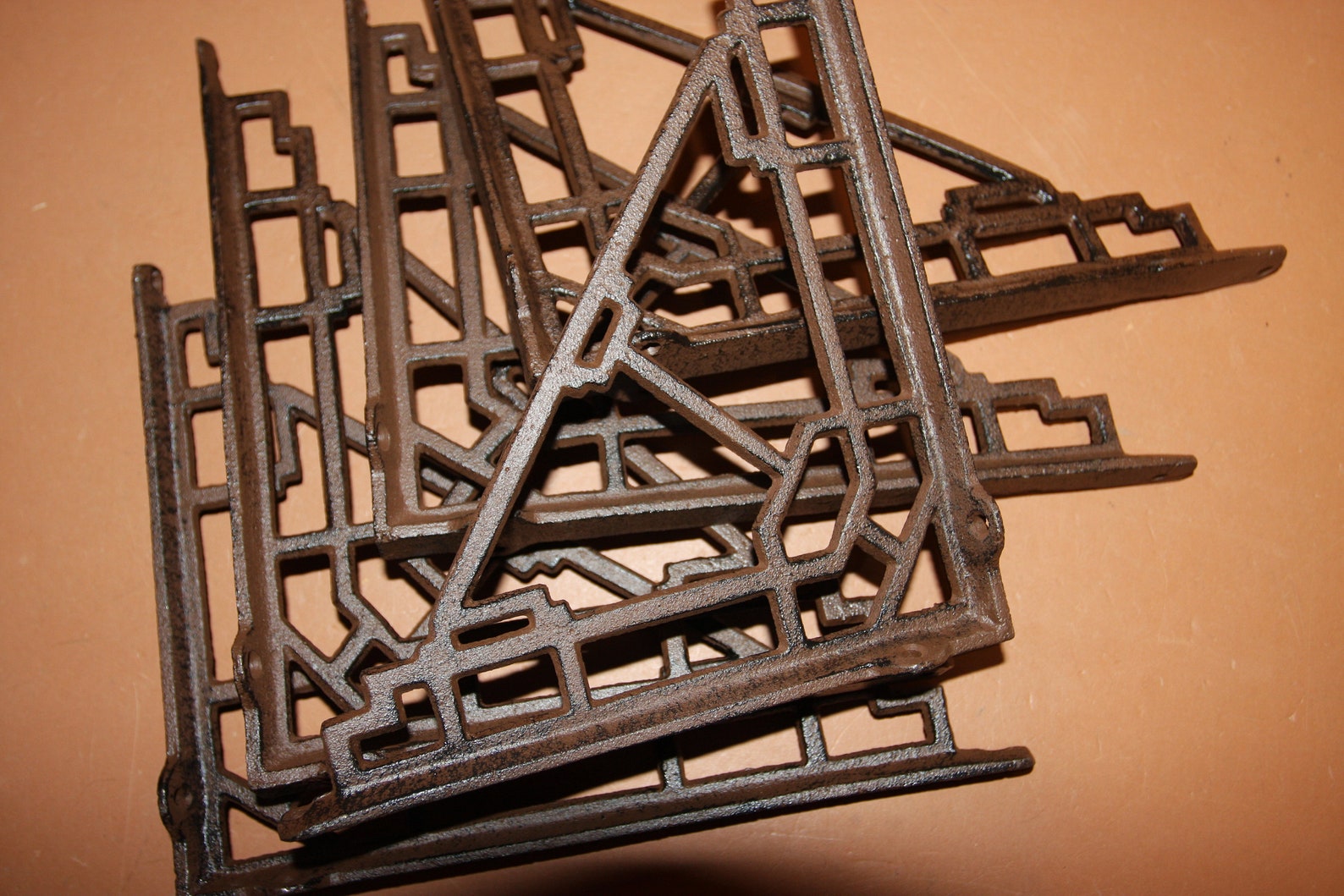 5 Pc Geo Retro Large Shelf Brackets Geometric Design Free - Etsy