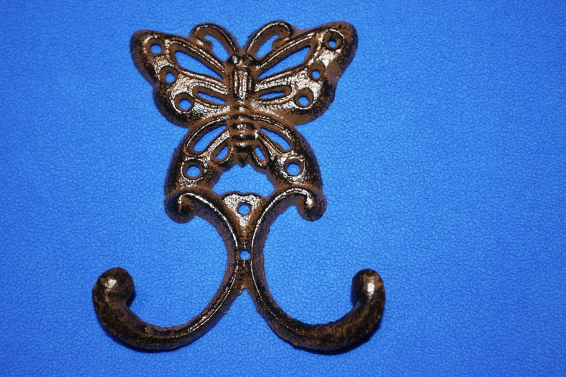 4 Pc Butterfly Garden Hooks Double Hooks Cast Iron Free | Etsy