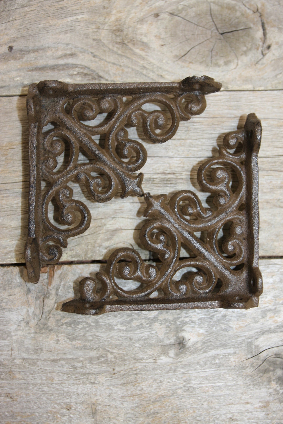 BRACKETS, Small Cast Iron Shelf Brackets Corbels, Wall Braces, Open ...