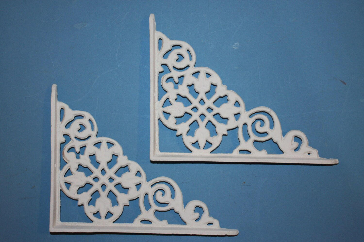 4pc White Flower Decorative Shelf Brackets 7 1/2 Free - Etsy