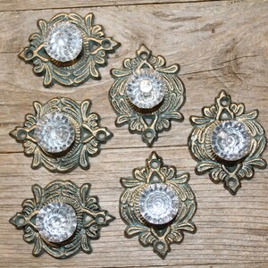 DRAWER PULLS / Antique Reproduction Cut Glass Vanity Knobs / Craft Supplies / Woodworking ...