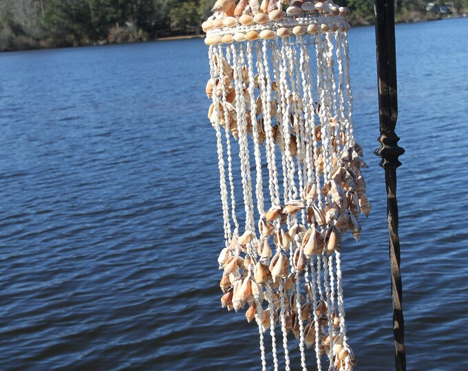 Conch Shell Windchime Beachy Coastal Decor Outdoor Chime Mobile Florida ...