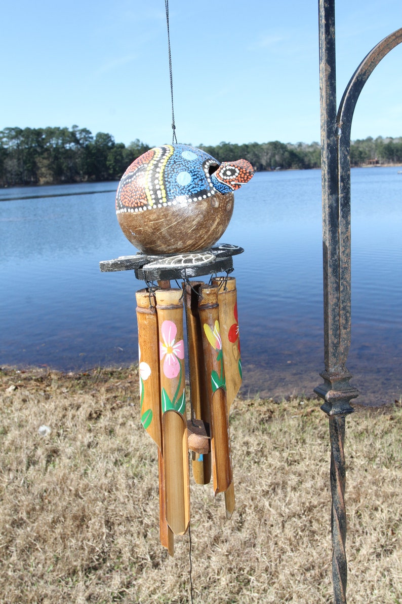 Colorful Bobbing Head Turtle Wind Chime Beach Decor Free - Etsy