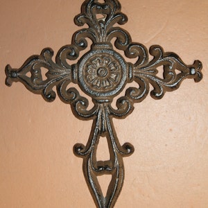 3pc Decorative Cross Wall Display- Wall Mounted Cast Iron Decor- Rustic ...