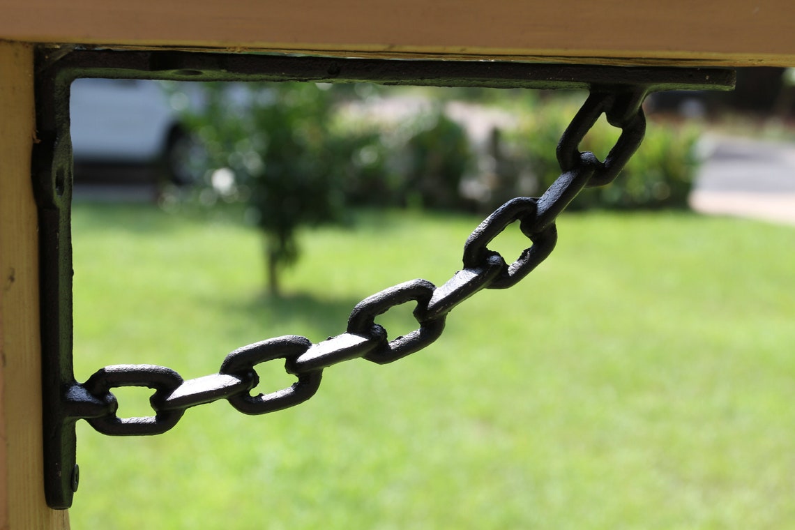 3pc Mailbox Bracket Chain Link Look Cast Iron Free Ship - Etsy