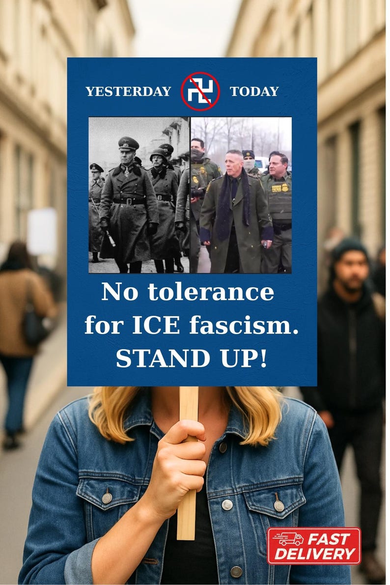 No Tolerance for ICE Fascism Stand up Protest Poster, Justice for Renee ...