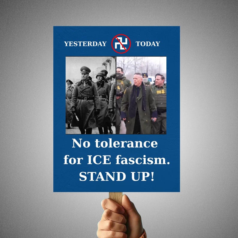 No Tolerance for ICE Fascism Stand up Protest Poster, Justice for Renee ...