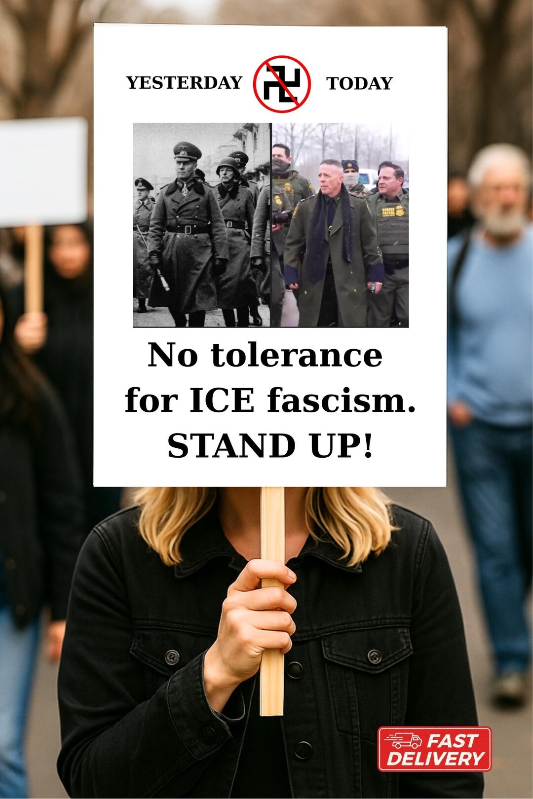 No Tolerance for ICE Fascism Stand up Protest Poster, Justice for Renee ...