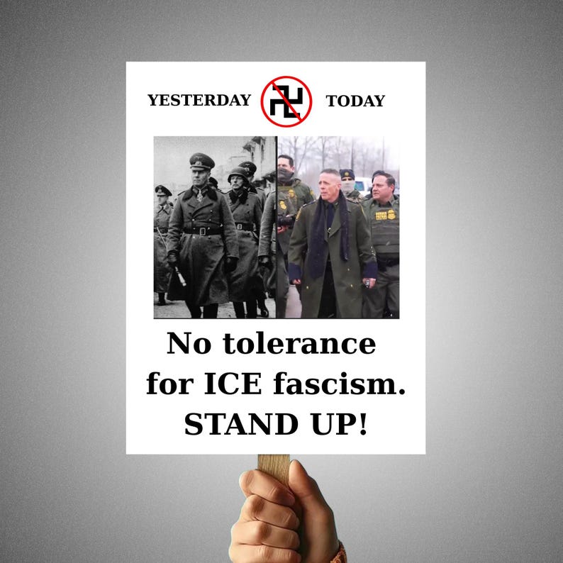 No Tolerance for ICE Fascism Stand up Protest Poster, Justice for Renee ...