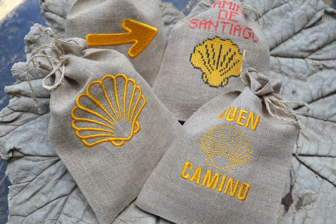 Camino De Santiago Seashell Yellow Arrow Linen Gift Bag - Etsy