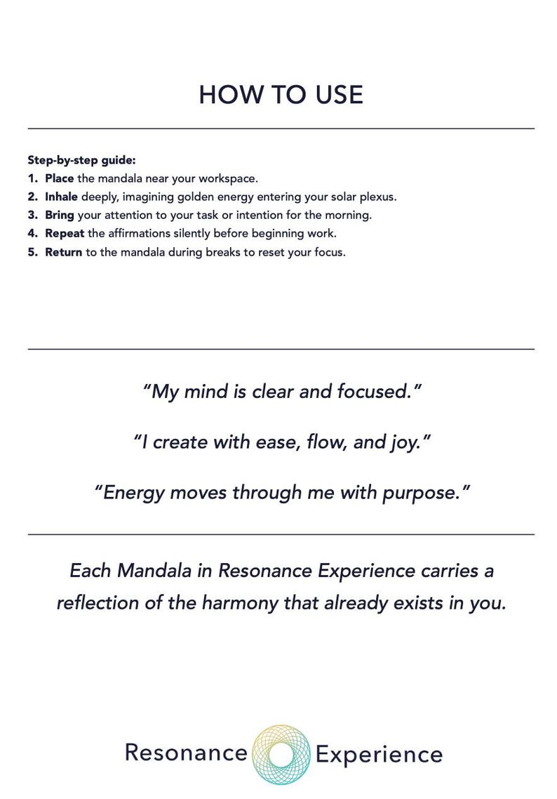 Solar Plexus Mandala Resonance Art • Healing Art + Meditation Guide - Etsy