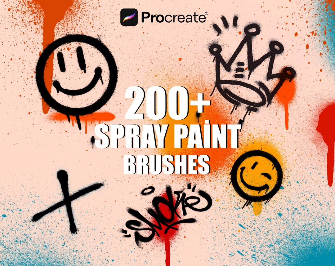 200+ Spray Paint Brushes for Procreate | Graffiti, Drips, Splatter ...