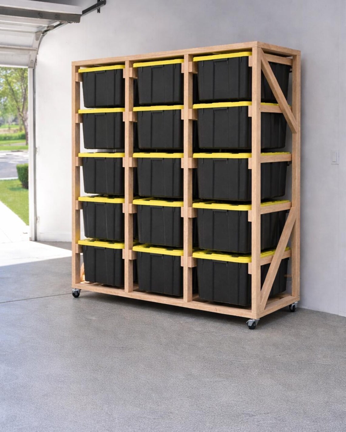 DIY Tote Storage Rack Plans| 27 Gallon Bin Organizer| Garage Storage ...