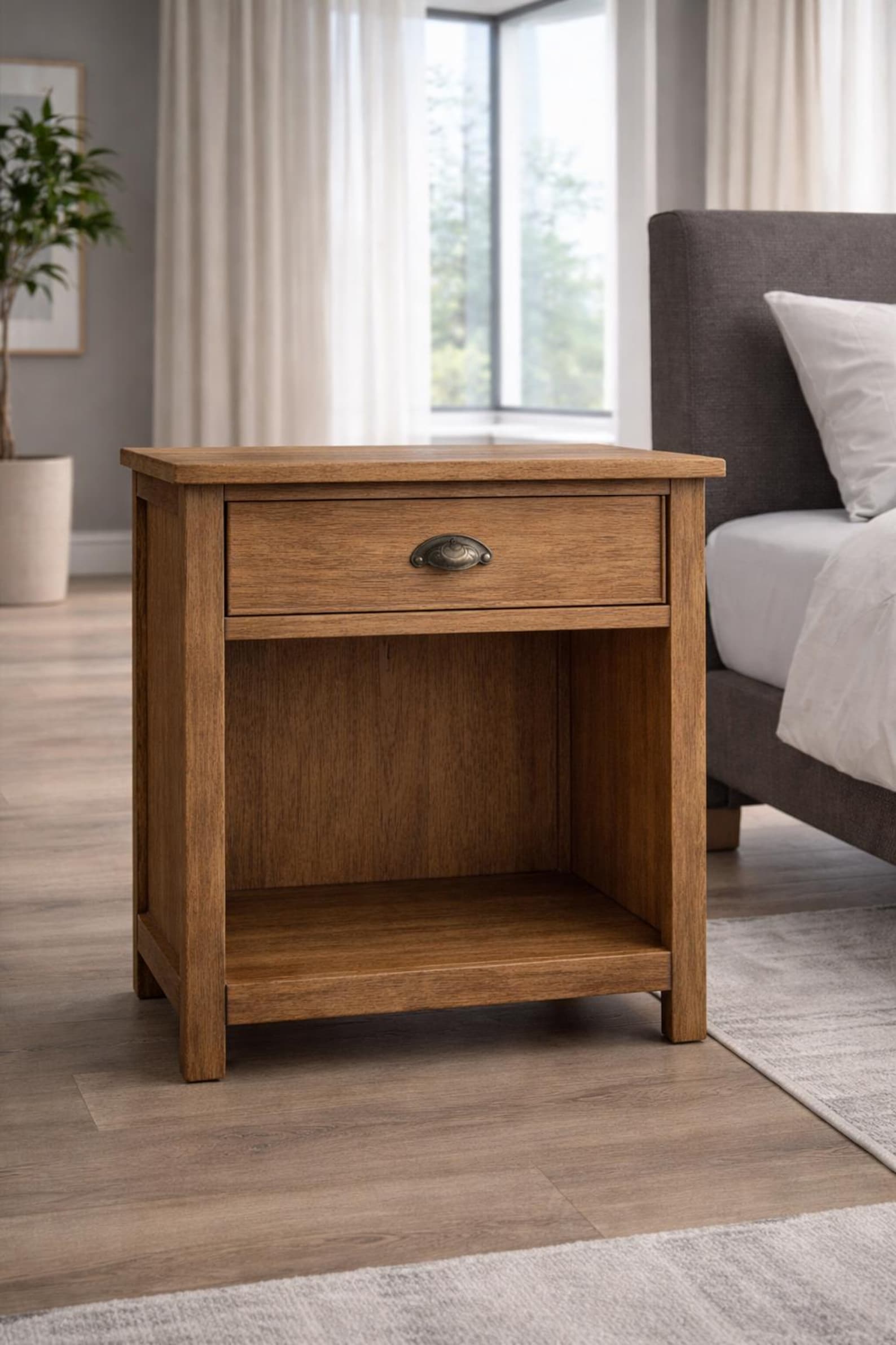 Farmhouse Nightstand Plan | Rustic Wooden Bedside Table Woodworking ...