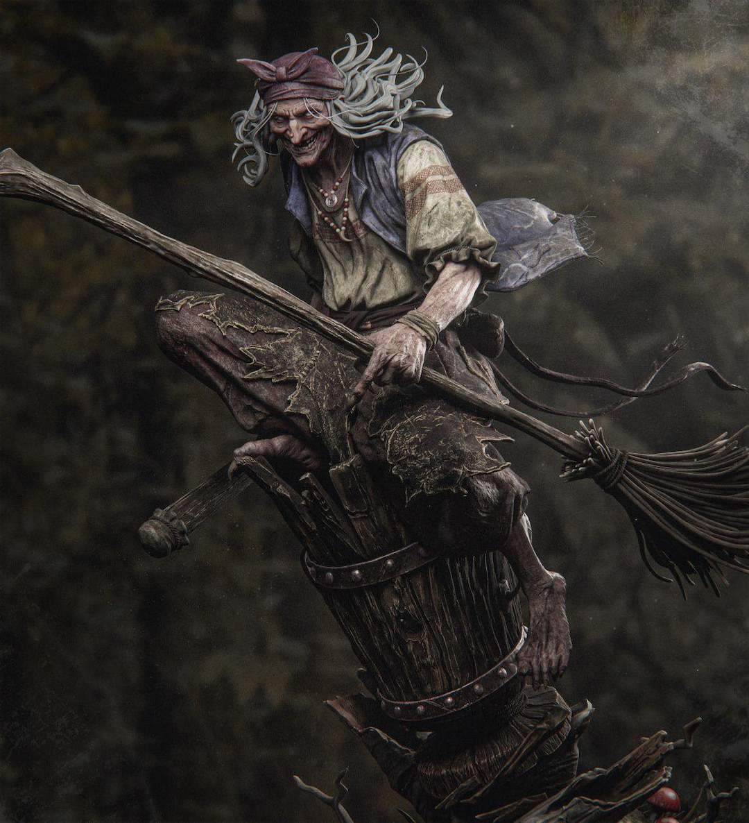 Baba Yaga | STL File | 3D Printing Figur | Resin & FDM Presupported 3D ...