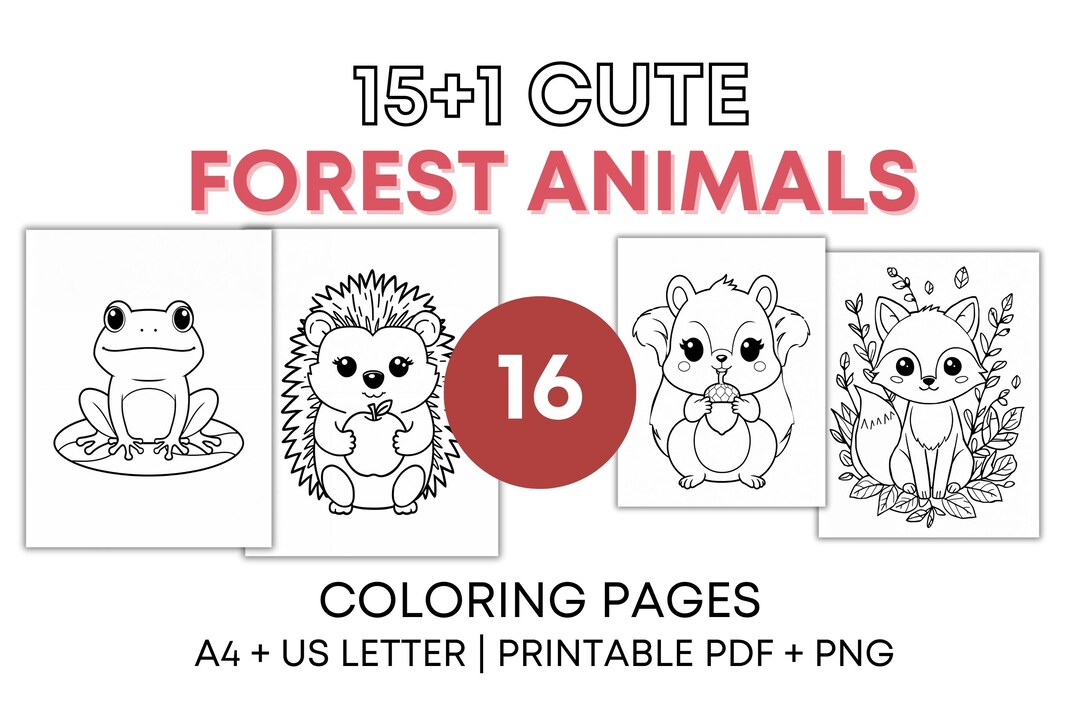 15 + 1 Cute Forest Animals Coloring Pages – Printable PDF for Kids and ...
