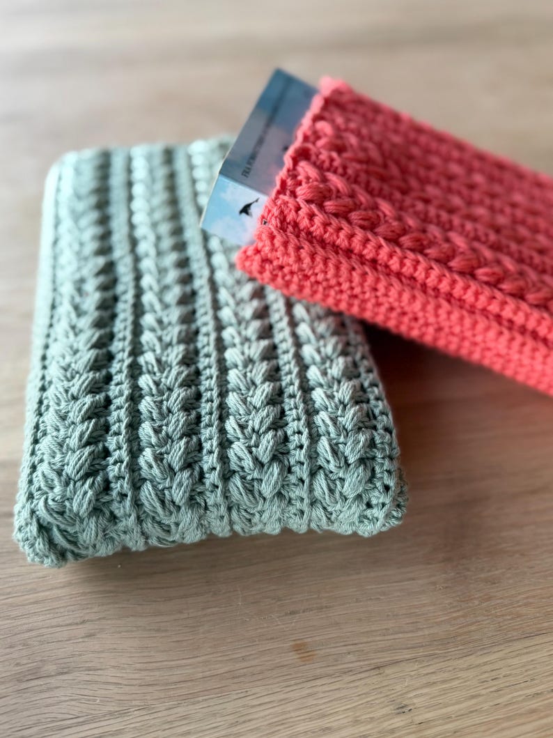 Spring Leaf Book Sleeve Crochet Pattern – Textured Cotton Book ...