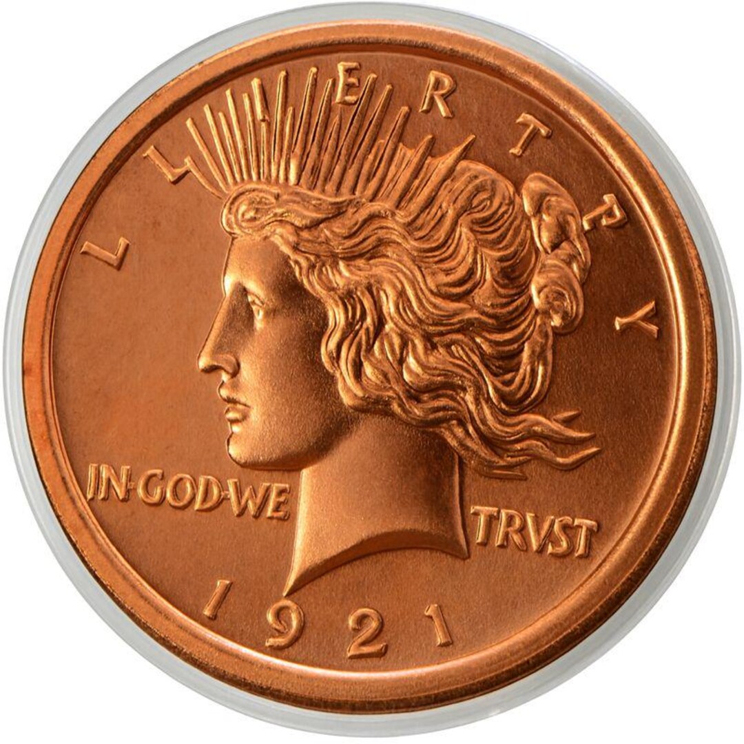 Peace Dollar Design 1 Oz 0.999 Pure Copper Round Collectible Coin With ...