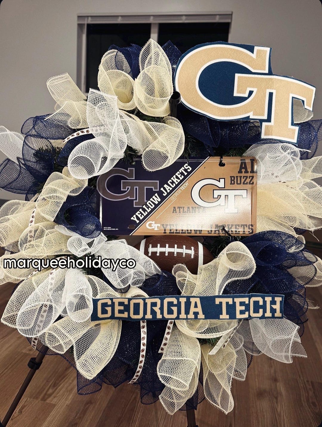 Georgia Tech College Wreath – Front Door Decor, Game Day Gift - Etsy