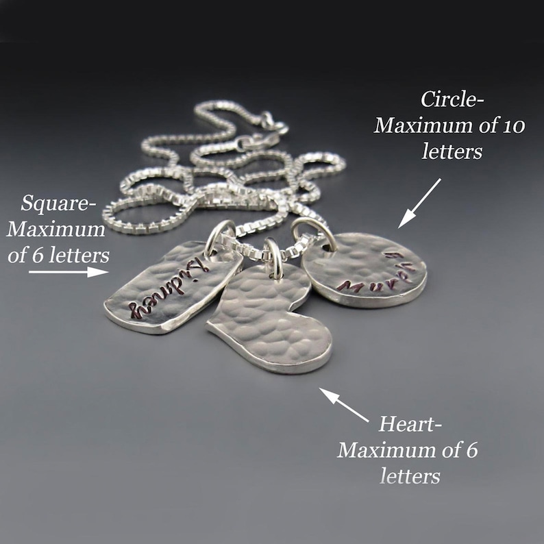 Personalized Sterling Silver Heart Charm Hand Stamped Custom | Etsy