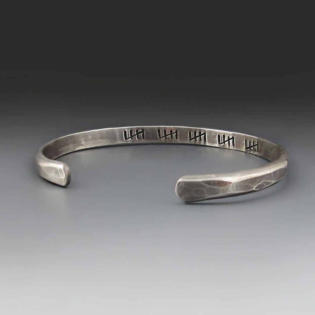 25-year Anniversary Sterling Silver Tally Marks Bracelet | Heavy 2 or 4 ...