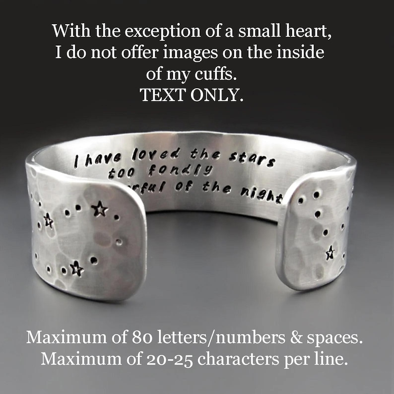 Wide Cuff Bracelet With Stars and Moon | Personalized With Your Text ...