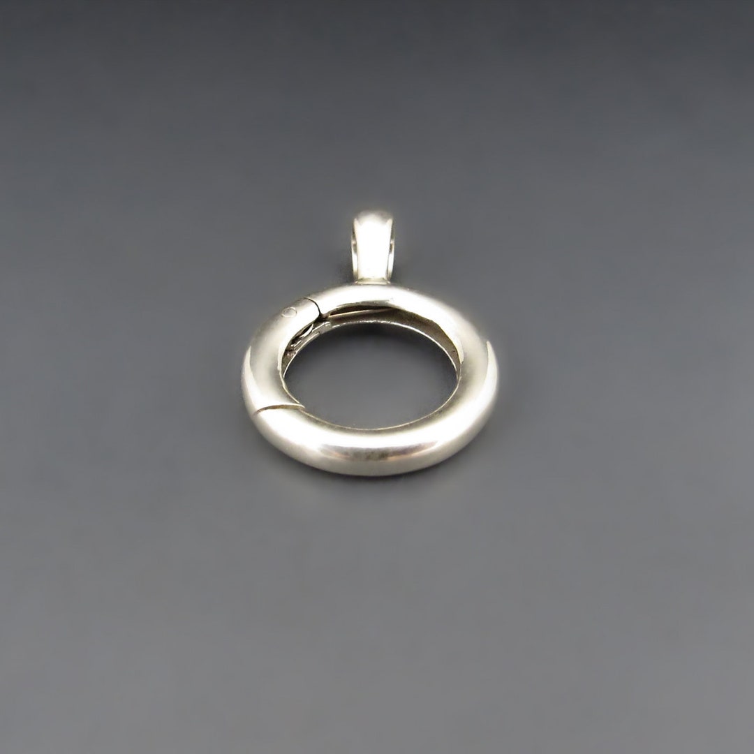 Sterling Silver Charm Holder | Smooth .925 Silver Hinged Charm Pendant ...