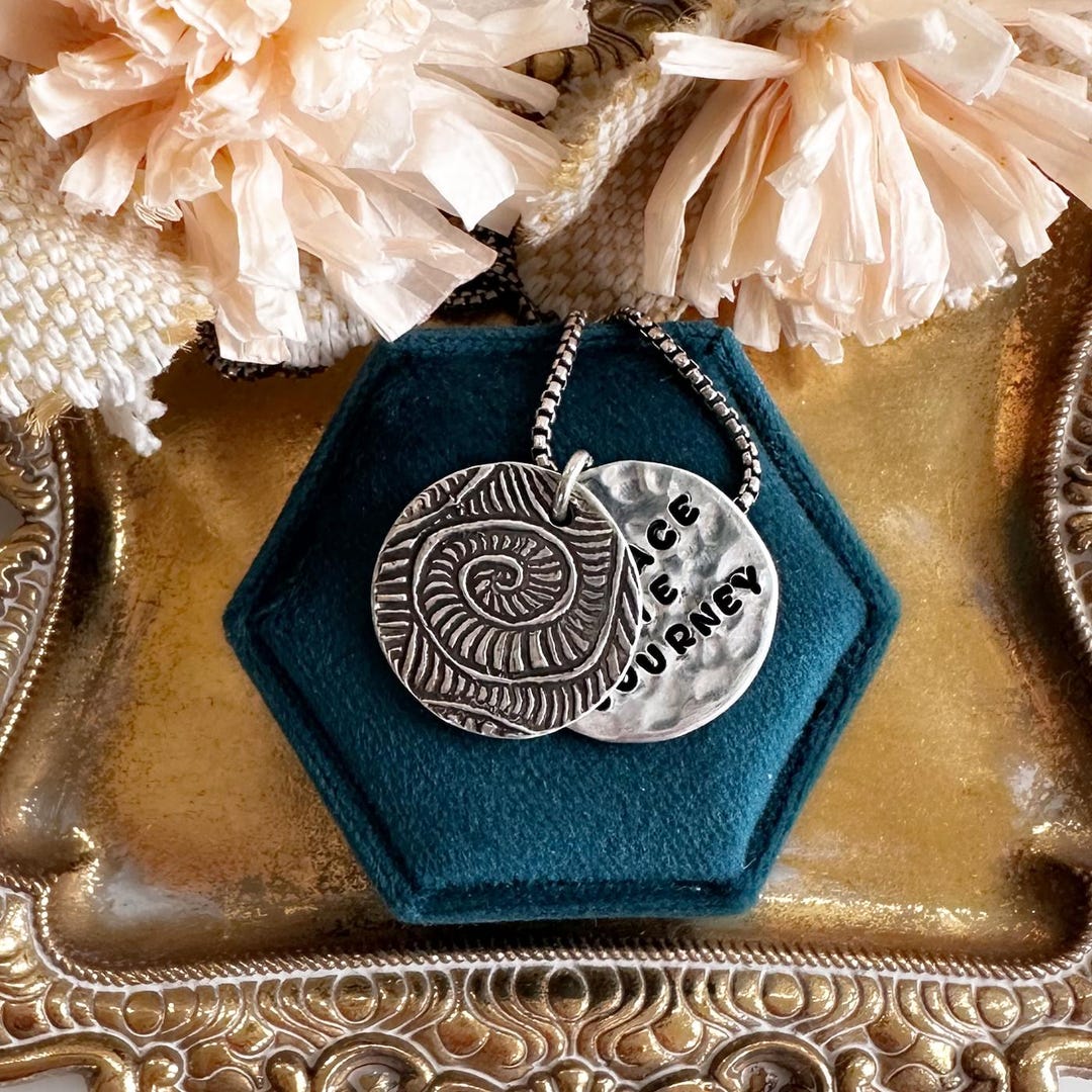 Personalized Sterling Silver Spiral of Life Necklace | Winding Circle ...